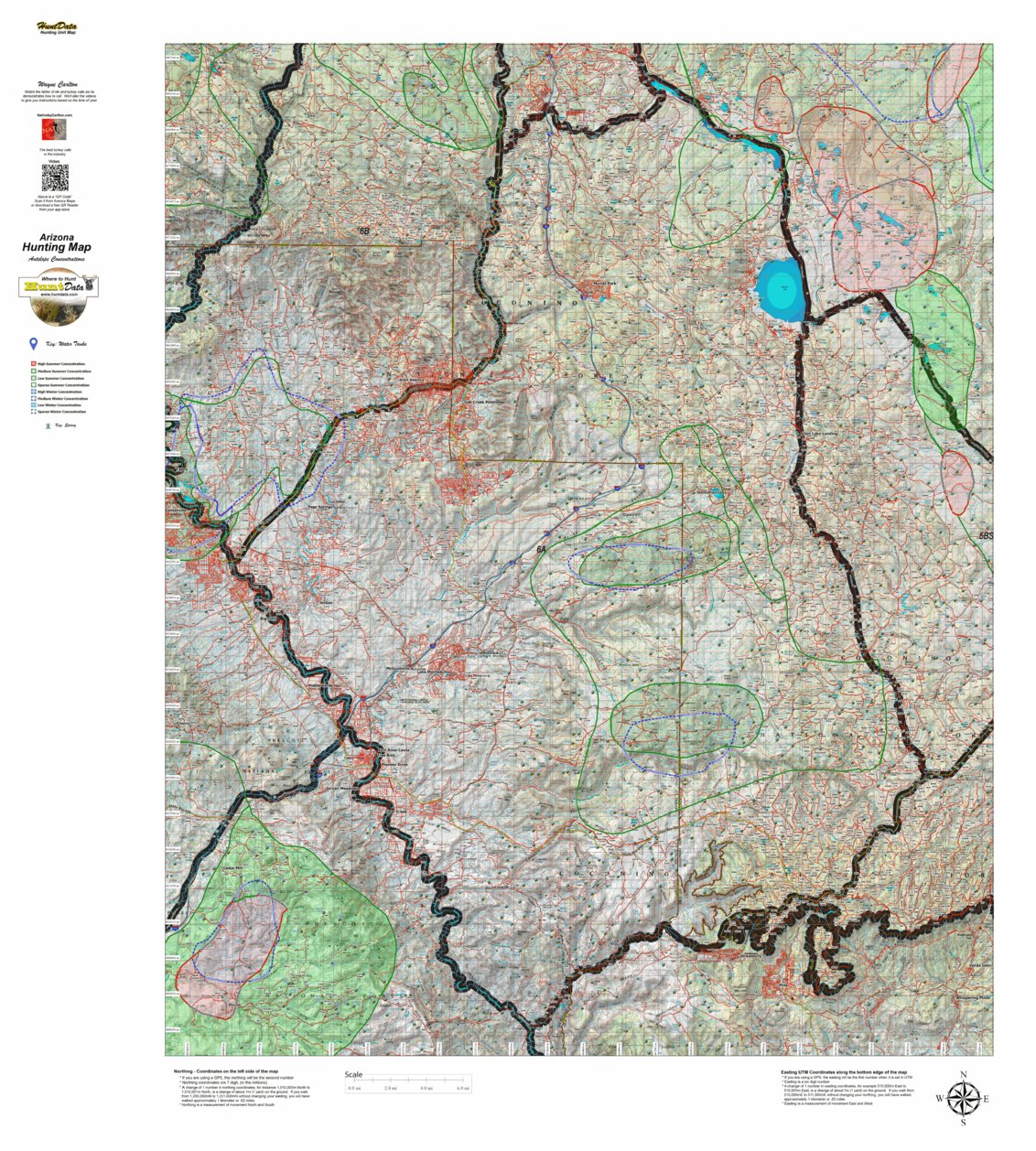 AZ Unit 6A Antelope Concentrations Map by Arizona HuntData LLC | Avenza ...