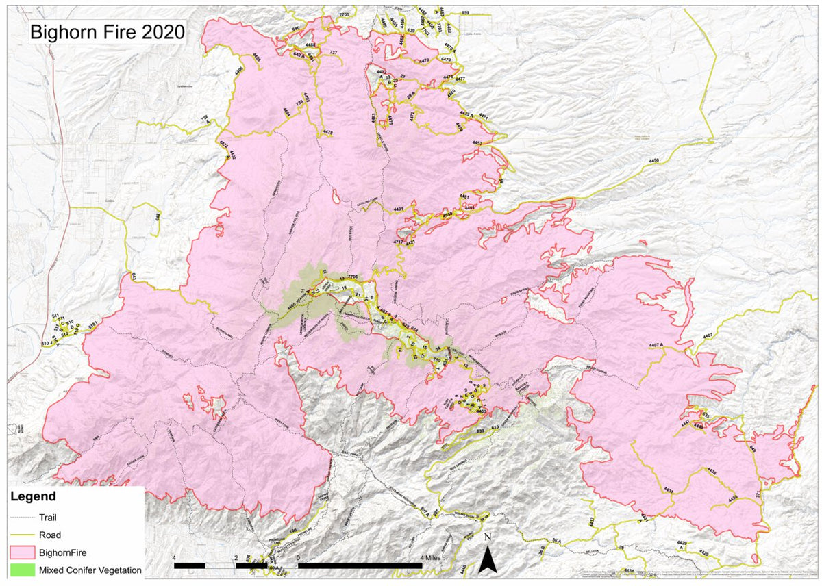 2020 Bighorn Fire Map by Arizona Mushroom Society | Avenza Maps