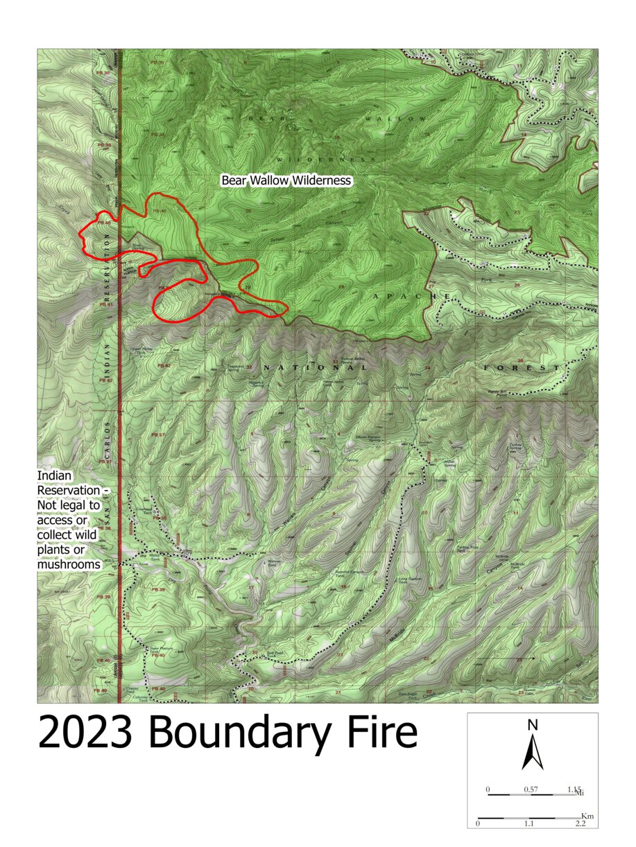 2023 Boundary Fire Map by Arizona Mushroom Society | Avenza Maps