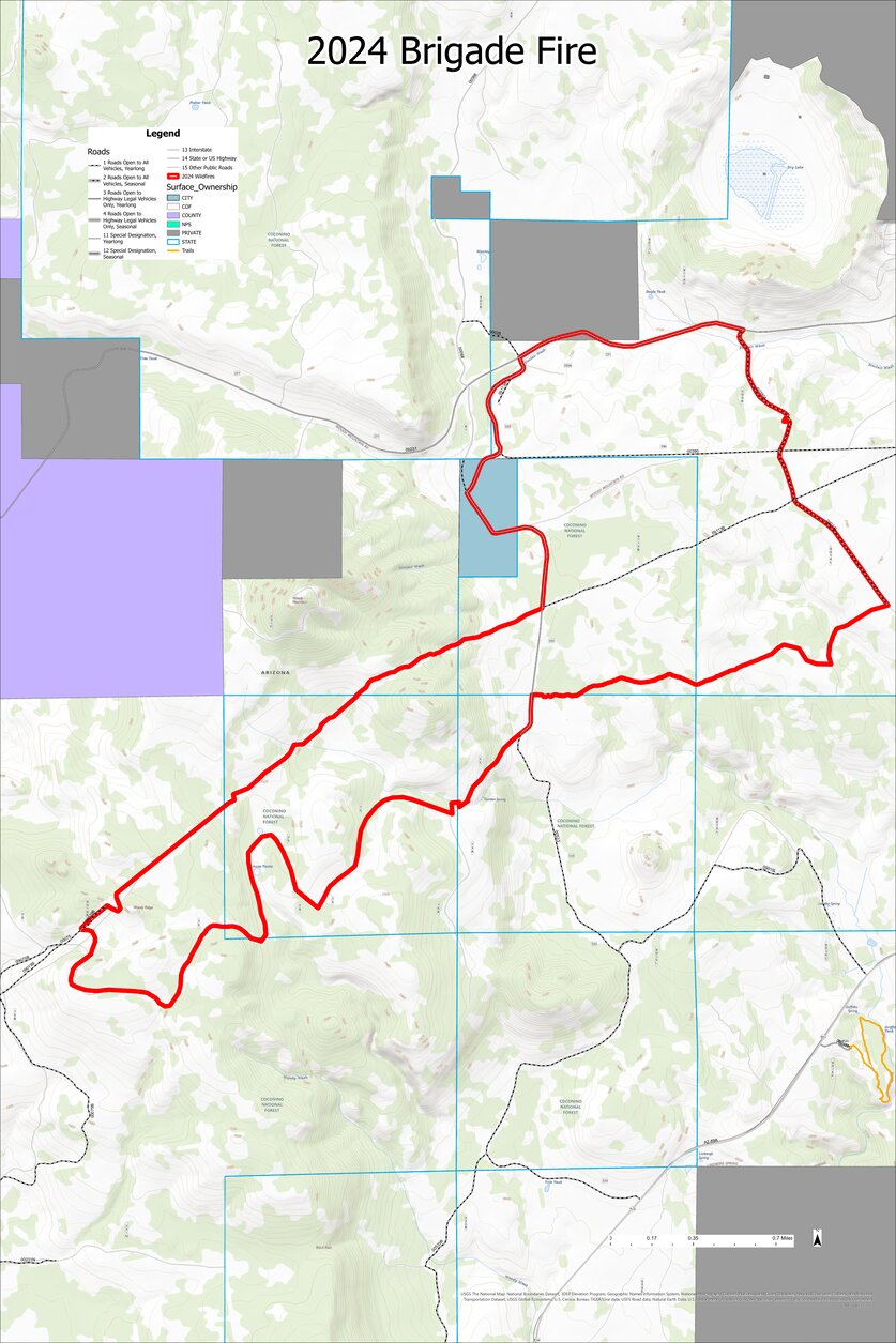 2024 Brigade Fire Map by Arizona Mushroom Society | Avenza Maps