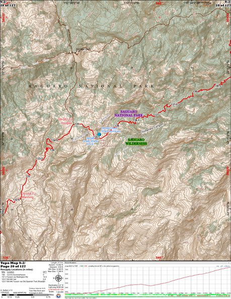 ANST Topo Map 09-2 Rincon Mountains 2 by Arizona Trail Association ...