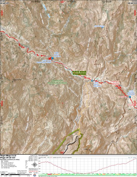 ANST Topo Map 11-2 Santa Catalina Mountains 2 by Arizona Trail ...