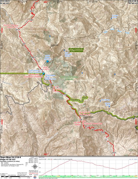 ANST Topo Map 19-1/18-4 Superstition Wilderness 1 by Arizona Trail ...