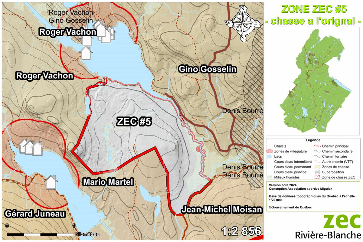 Carte des zones de chasse - Zone ZEC #5 Map by Association sportive ...