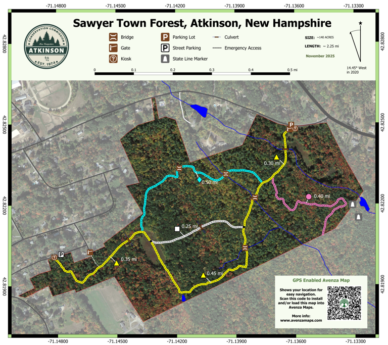 Atkinson's Sawyer Town Forest Map by Atkinson NH Conservation ...
