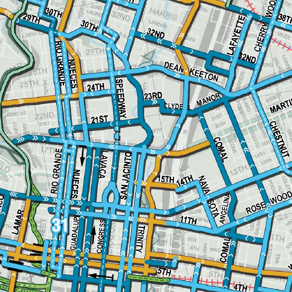 Austin, Texas Bicycle Map by Avenza Systems Inc. | Avenza Maps