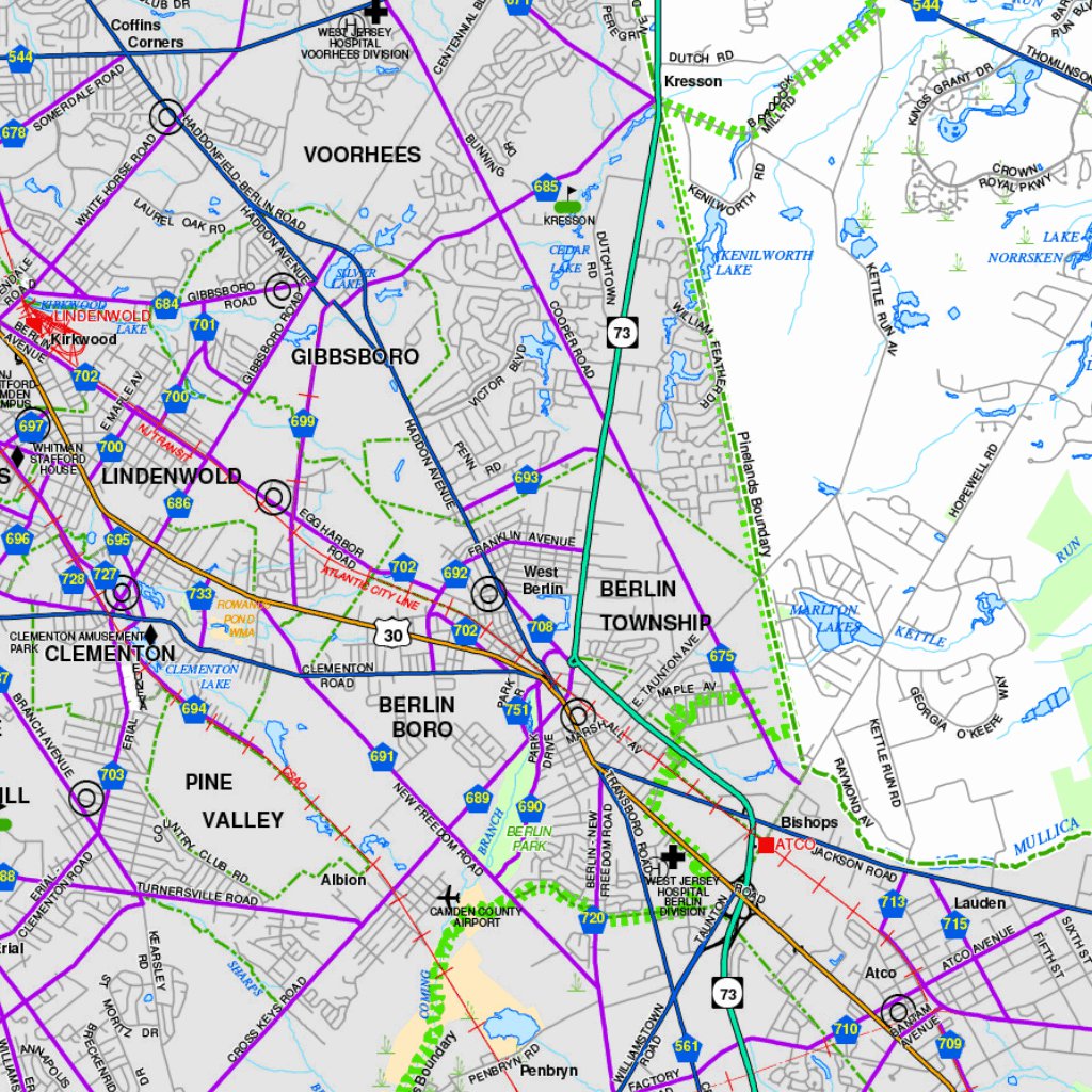 Burlington County - New Jersey Map by Avenza Systems Inc. | Avenza Maps