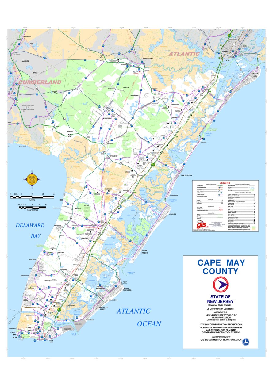 Cape May County - New Jersey Map by Avenza Systems Inc. | Avenza Maps