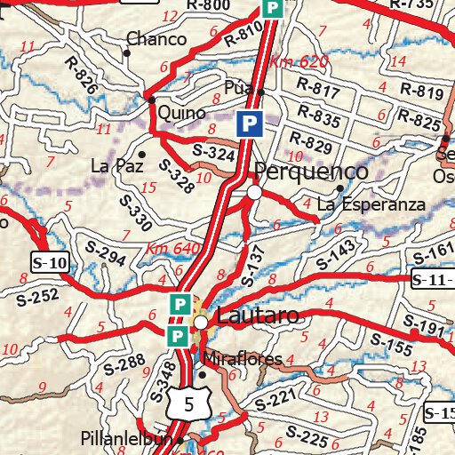 Carta Caminera de Araucanía Map by Avenza Systems Inc. | Avenza Maps