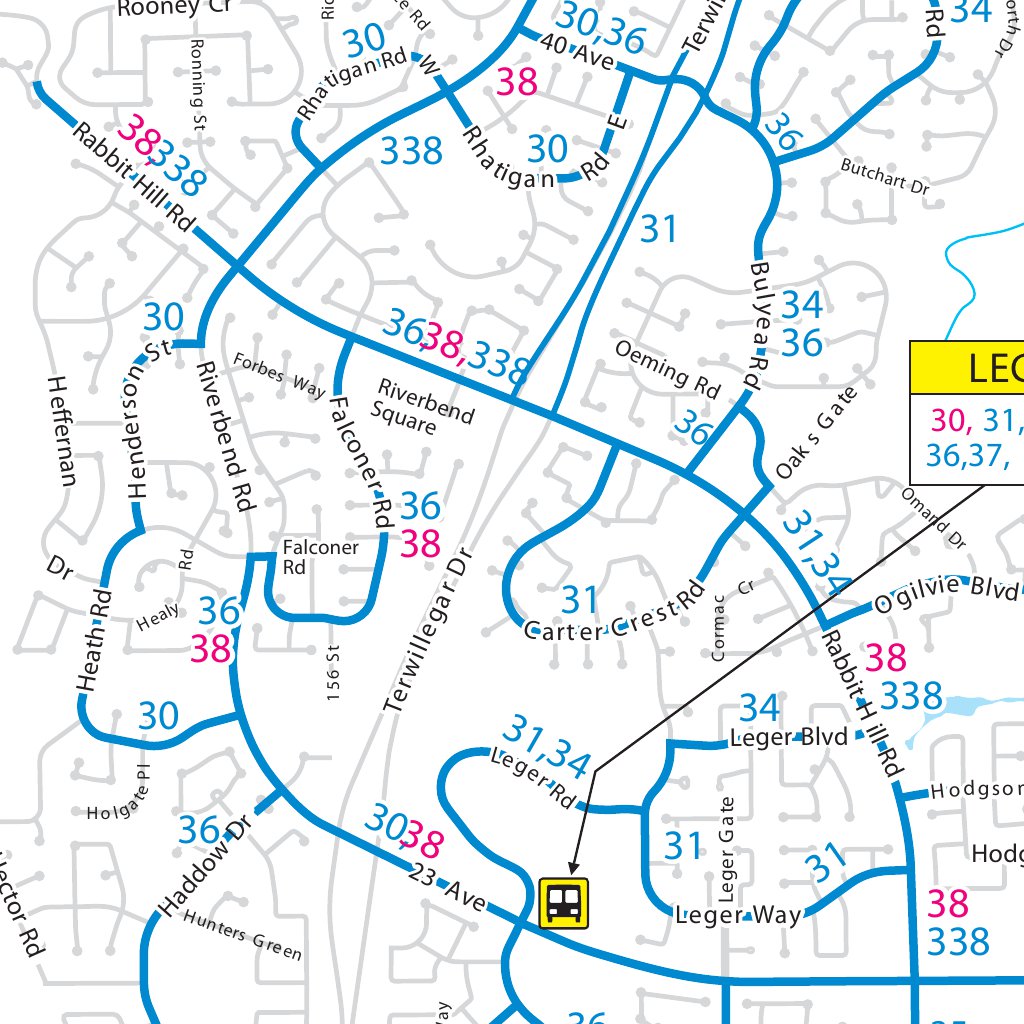 Edmonton, AB Transit Map by Avenza Systems Inc. | Avenza Maps