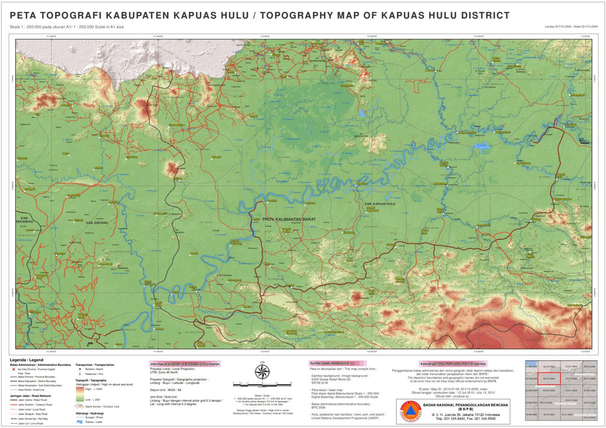 F10: Kapuas Hulu District Map by Avenza Systems Inc. | Avenza Maps