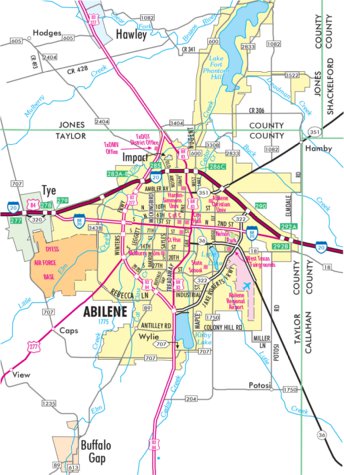 Highway Map of Abilene - Texas by Avenza Systems Inc. | Avenza Maps
