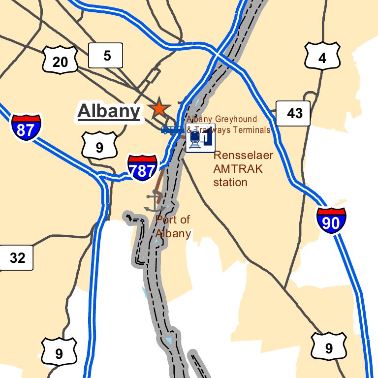 Highway Map of Albany - New York by Avenza Systems Inc. | Avenza Maps