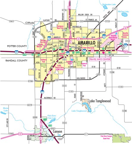 Highway Map of Amarillo - Texas by Avenza Systems Inc. | Avenza Maps