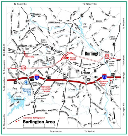 Highway Map of Burlington - North Carolina by Avenza Systems Inc ...