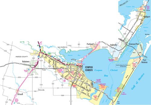 Highway Map of Corpus Christi - Texas by Avenza Systems Inc. | Avenza Maps