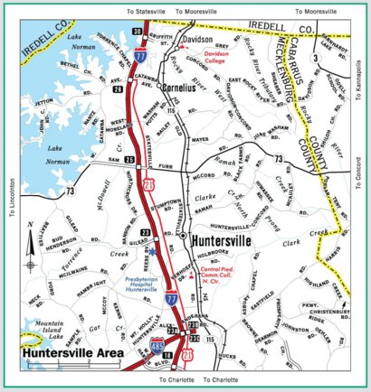 Highway Map of Huntersville - North Carolina by Avenza Systems Inc ...