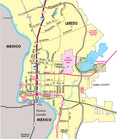 Highway Map of Laredo - Texas by Avenza Systems Inc. | Avenza Maps