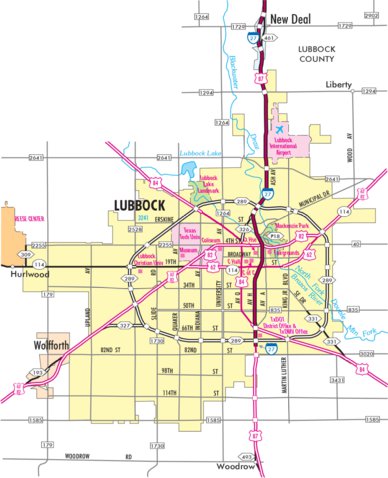 Highway Map of Lubbock - Texas by Avenza Systems Inc. | Avenza Maps