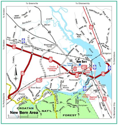 Highway Map of NewBern - North Carolina by Avenza Systems Inc. | Avenza ...