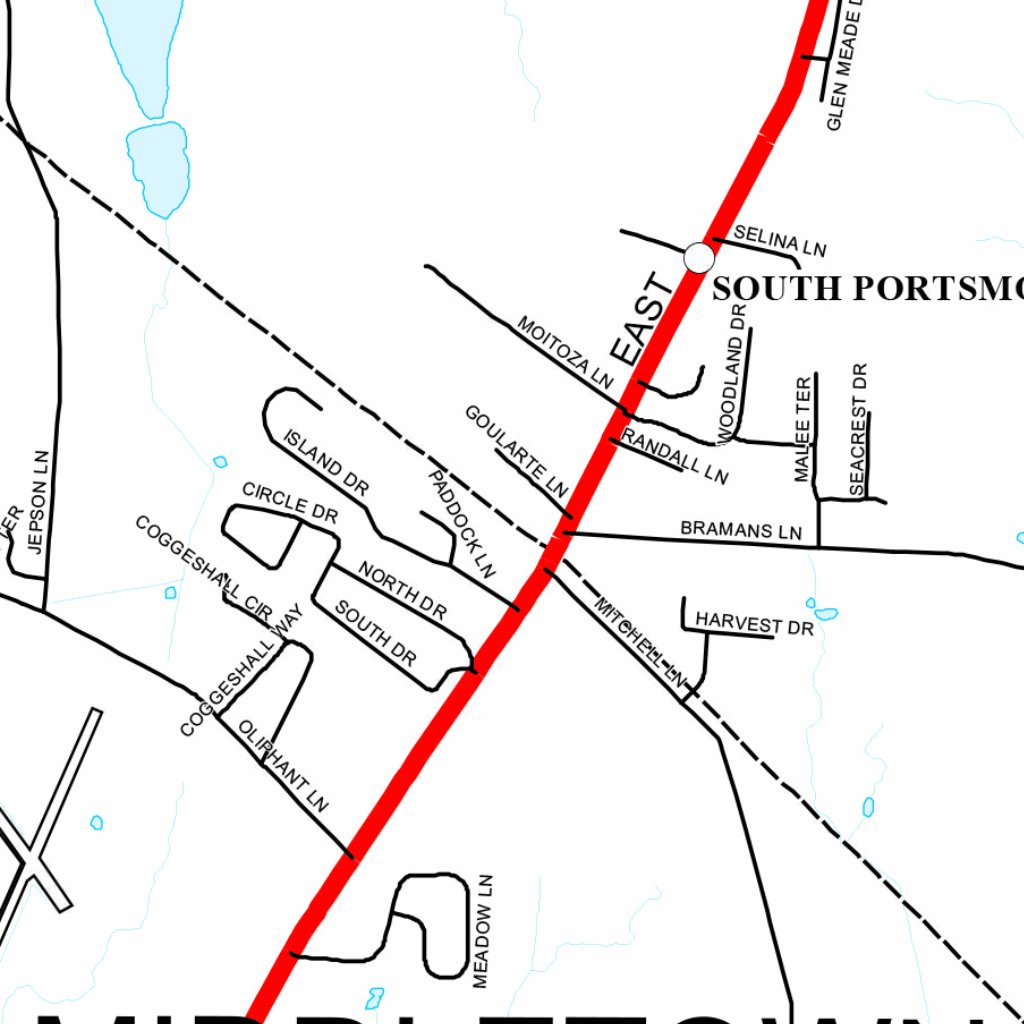 Highway Map of Newport County (Portsmouth/Middletown/Newport) - Rhode ...