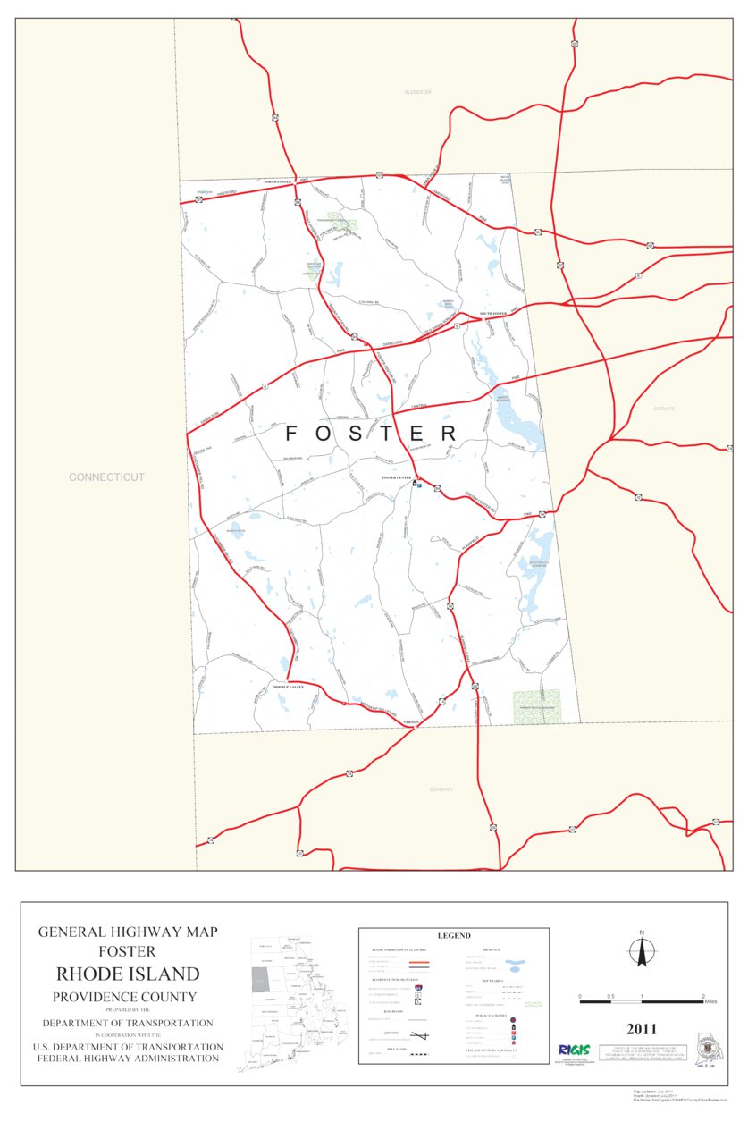Highway Map of Providence County (Foster) - Rhode Island by Avenza ...