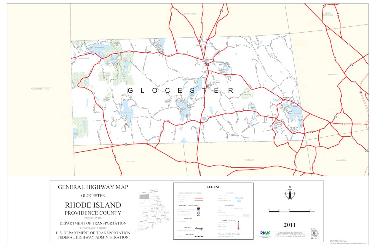 Highway Map of Providence County (Glocester) - Rhode Island by Avenza ...