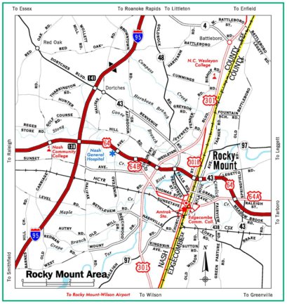 Highway Map of Rocky Mount - North Carolina by Avenza Systems Inc ...