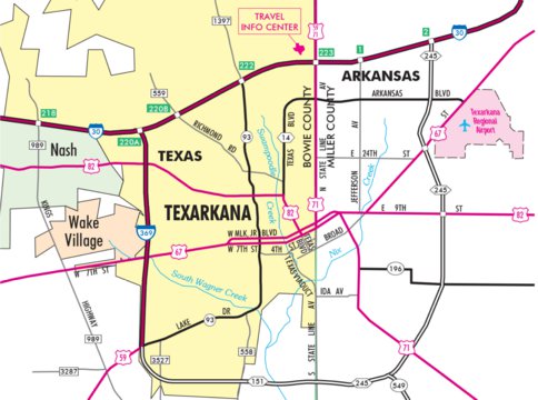 Highway Map of Texarkana - Texas by Avenza Systems Inc. | Avenza Maps