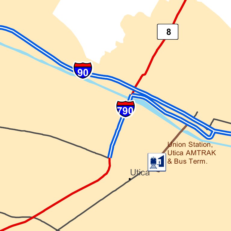 Highway Map of Utica - New York by Avenza Systems Inc. | Avenza Maps