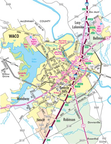 Highway Map of Waco - Texas by Avenza Systems Inc. | Avenza Maps