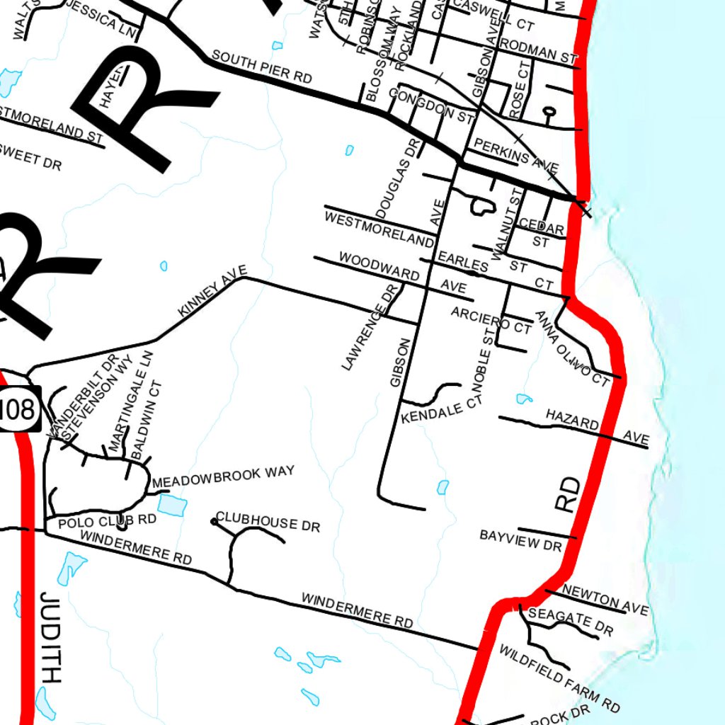 Highway Map of Washington County (Narragansett) - Rhode Island by ...