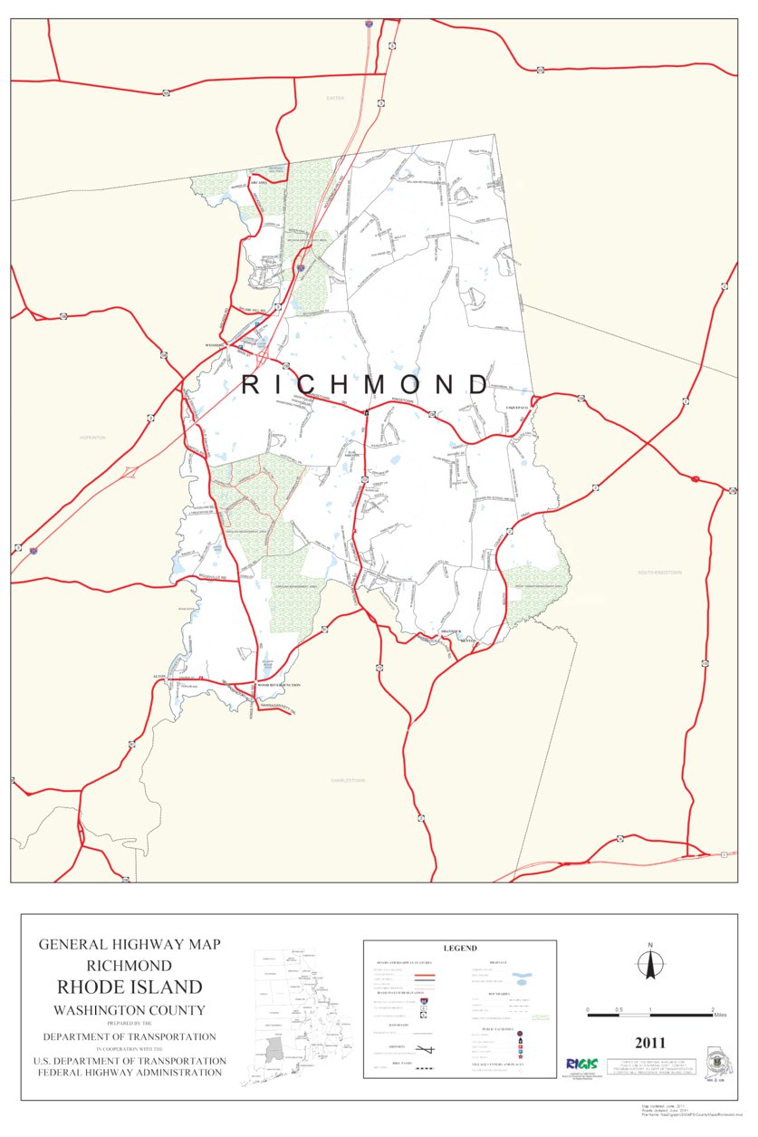 Highway Map of Washington County (Richmond) - Rhode Island by Avenza ...