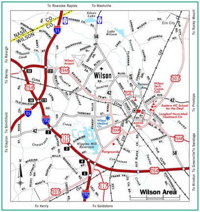 Highway Map of Wilson - North Carolina by Avenza Systems Inc. | Avenza Maps