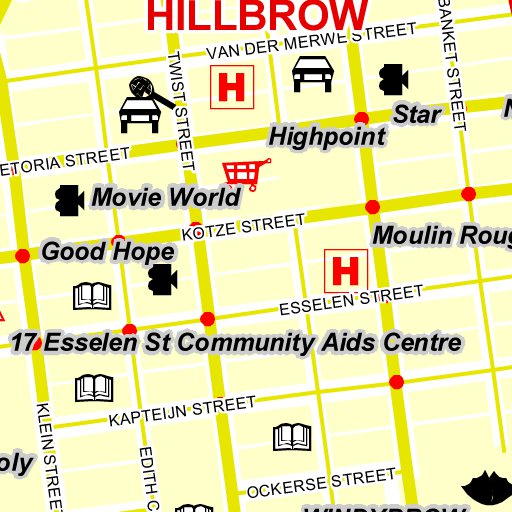 Johannesburg, South Africa CBD Map by Avenza Systems Inc. | Avenza Maps