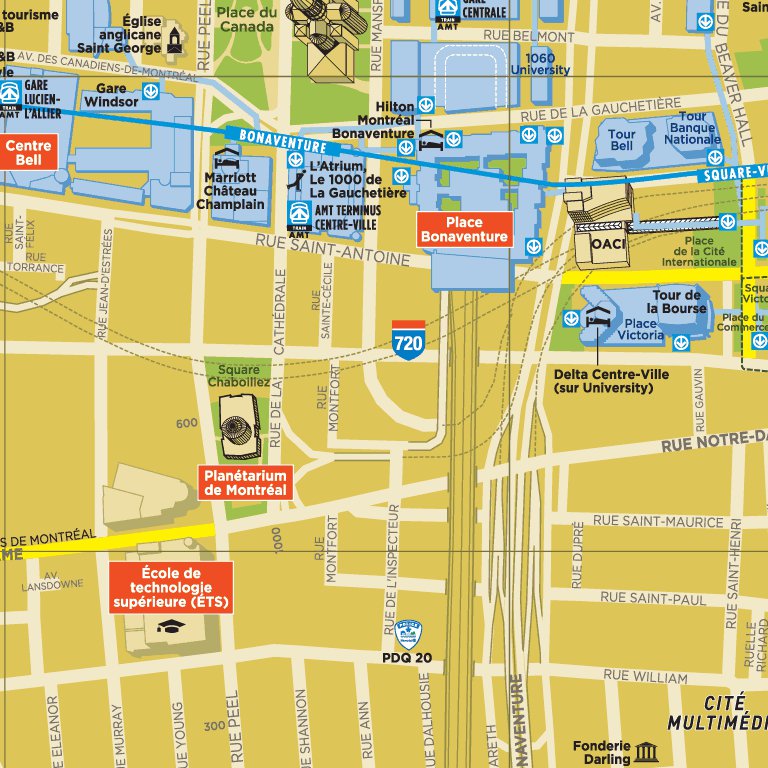 Montreal, Quebec Tourist Map by Avenza Systems Inc. | Avenza Maps