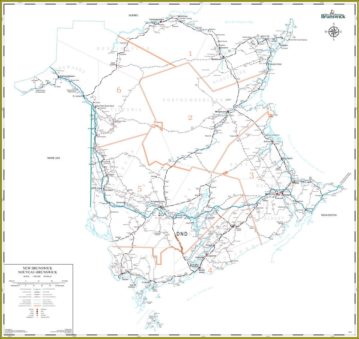 New Brunswick Highways Map by Avenza Systems Inc. | Avenza Maps
