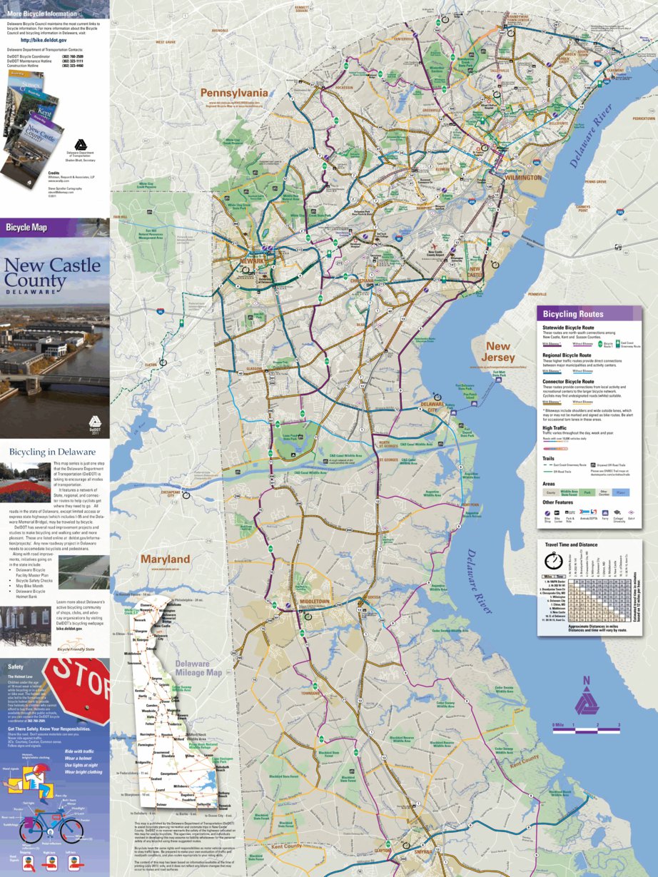 New Castle County Delaware - Bicycle Map by Avenza Systems Inc ...