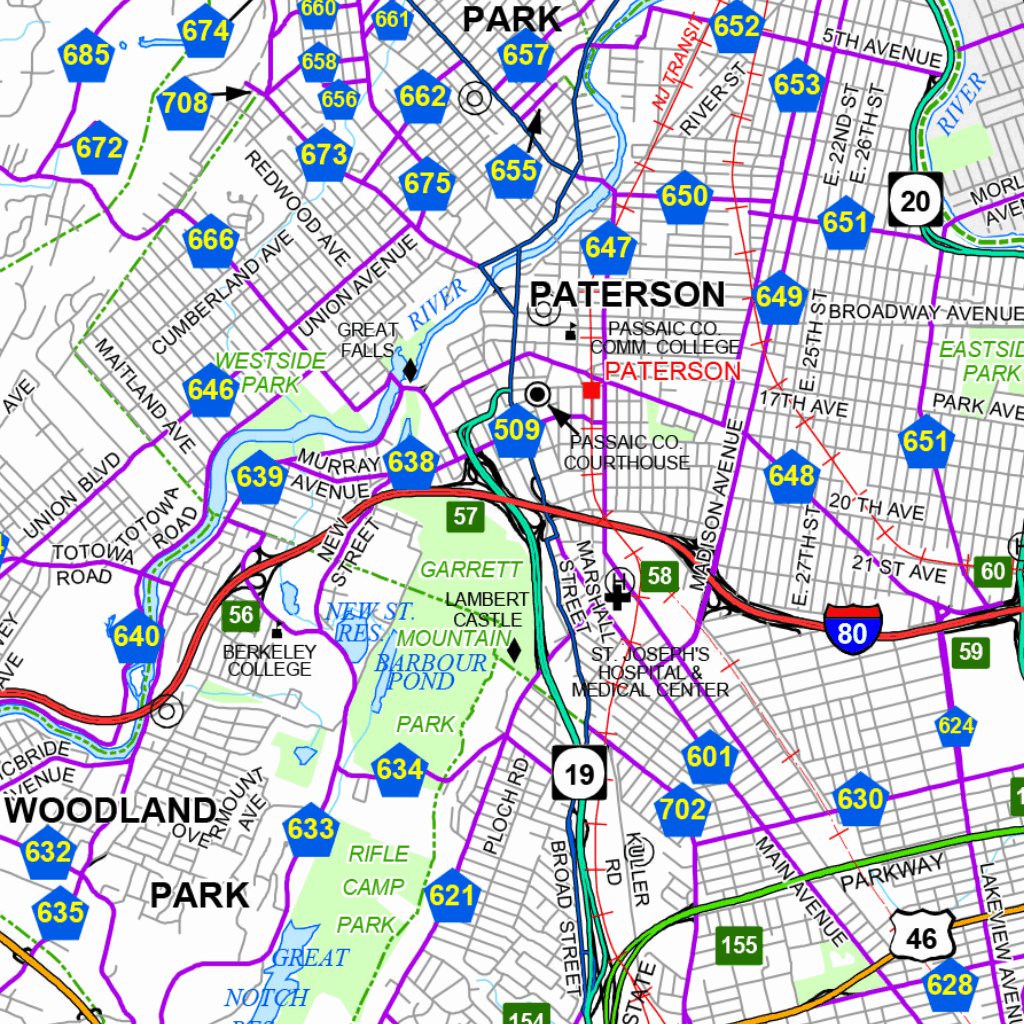 Passaic County - New Jersey Map by Avenza Systems Inc. | Avenza Maps
