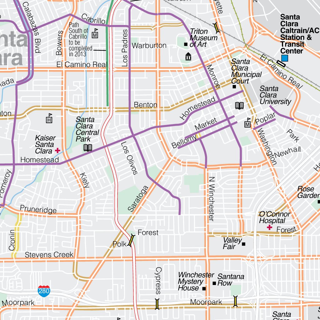 Santa Clara Valley, CA Bikeways Map by Avenza Systems Inc. | Avenza Maps