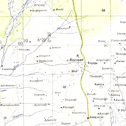 Soviet Genshtab - b31-13 - Togo Map by Avenza Systems Inc. | Avenza Maps