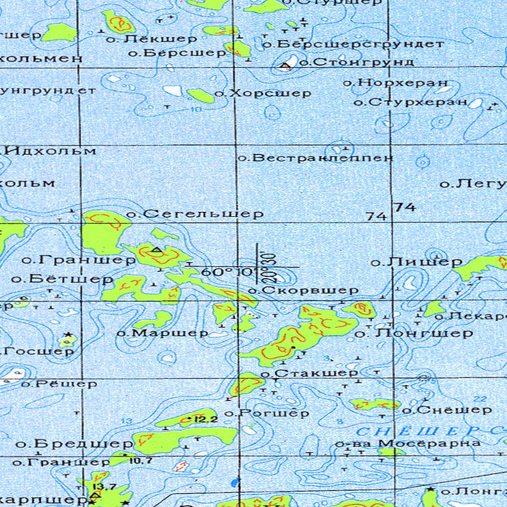 Soviet Genshtab Map - p34-137/138 - land Islands by Avenza Systems Inc ...