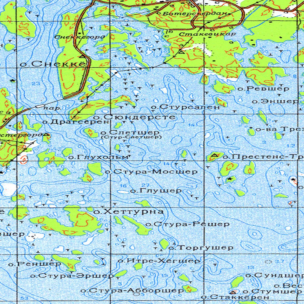 Soviet Genshtab Map - p34-137/138 - land Islands by Avenza Systems Inc ...