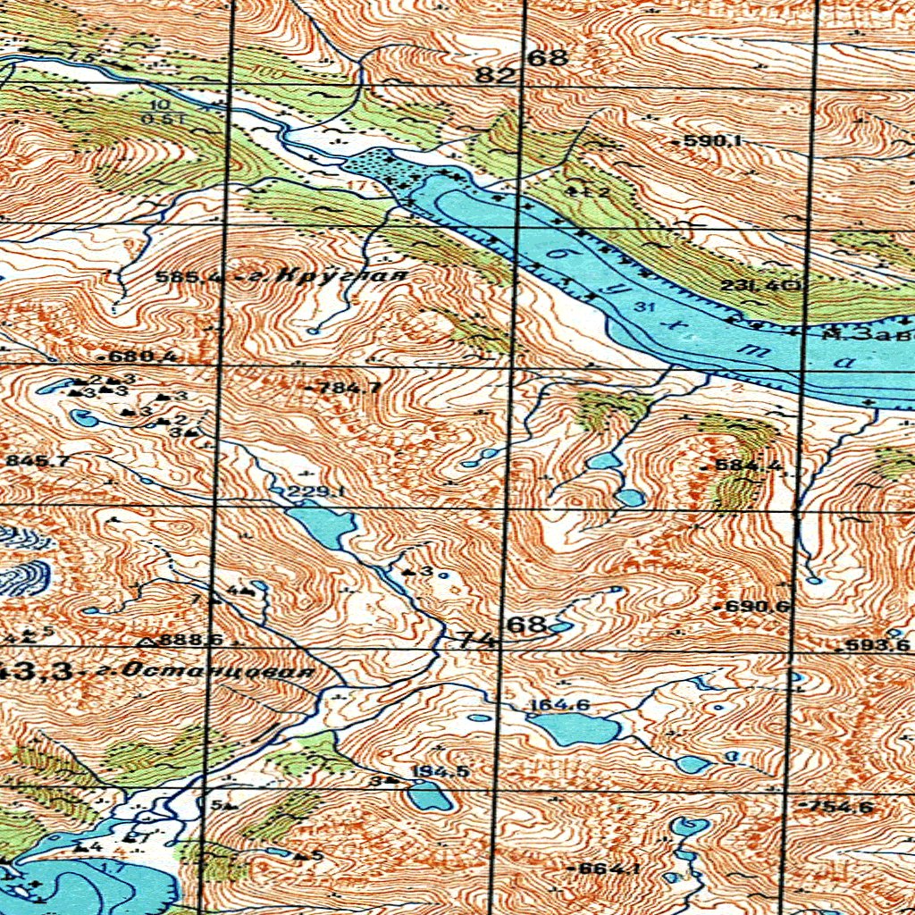 Soviet Genshtab Map - p59-105/106--(1974) - Russia by Avenza Systems ...