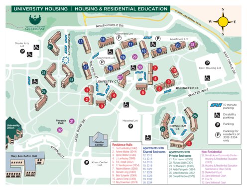 University Housing - University of Wisconsin-Green Bay Map by Avenza ...