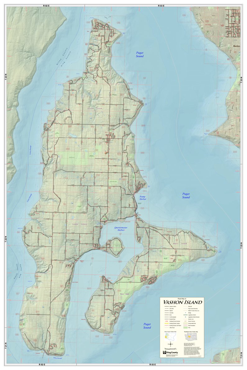 Vashon Island Bathymetry Map by Avenza Systems Inc. | Avenza Maps
