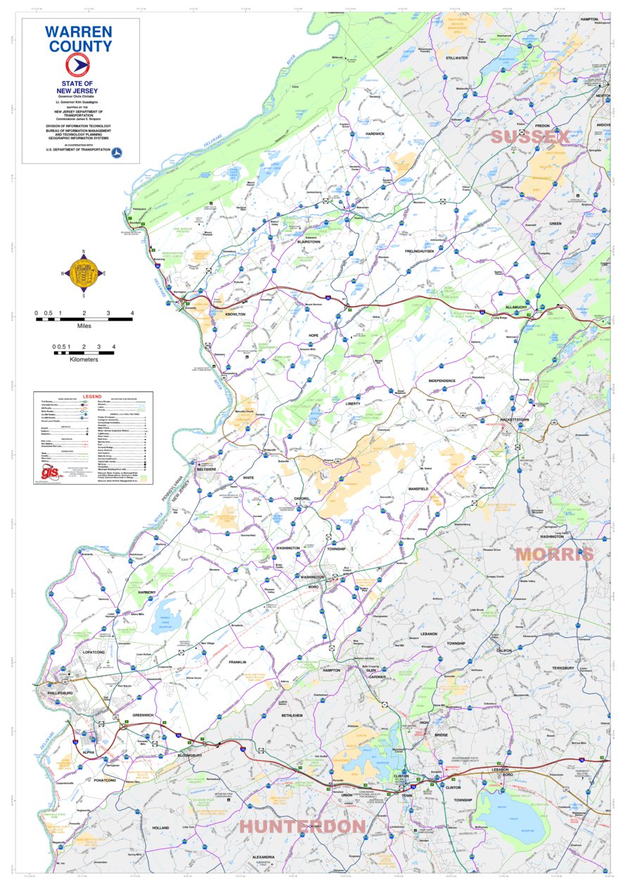 Warren County - New Jersey Map by Avenza Systems Inc. | Avenza Maps