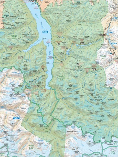 CCBC02 Chilko Lake - Cariboo Chilcotin Coast BC Topo Map by Backroad ...
