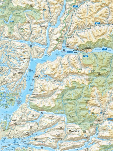 CCBC09 Rivers Inlet - Cariboo Chilcotin Coast BC Topo Map by Backroad ...