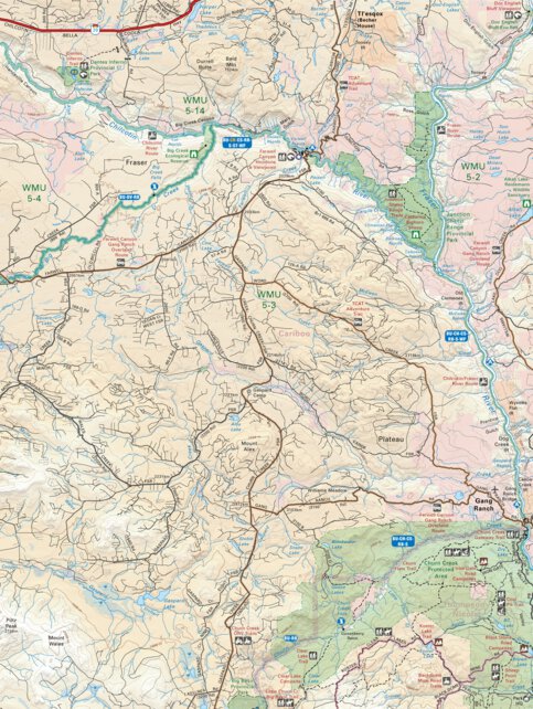 CCBC16 Gang Ranch - Cariboo Chilcotin Coast BC Topo Map by Backroad ...
